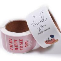 China Custom Waterproof Thank You Sticker Die Cut Adhesive Vinyl PVC Label 3-5 Days Delivery for sale