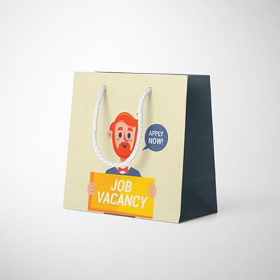 China Kraft Corrugated Cardboard Shopping Bag with Round Rope Handles Custom Size for sale