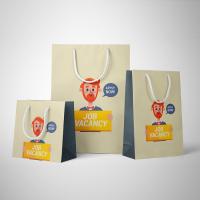 China Kraft Corrugated Cardboard Shopping Bag with Round Rope Handles Custom Size for sale