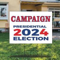 China Double Sided Waterproof 18x24 Inch Plastic USA Election Campaign Yard Sign No Deformation for sale
