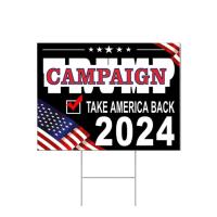 China Double Sided Waterproof 18x24 Inch Plastic USA Election Campaign Yard Sign No Deformation for sale