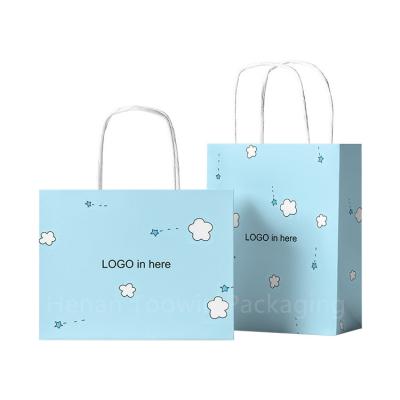 China Custom Kraft Paper Shopping Bags with Logo 300gsm Durable Retail Carry Bags for sale