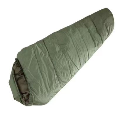 China Green Outdoor Camping Sleeping Bag Custom Lightweight Sleeping Bag With Hollow Cotton Filling for sale
