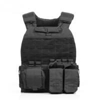 China Black Polyester Tactical Weighted Training Vest Adjustable Weighted Vest for sale