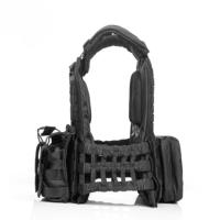 China Black Polyester Tactical Weighted Training Vest Adjustable Weighted Vest for sale