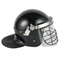China Black Anti Riot Tactical Helmet Riot Control Helmet With Metal Mesh Visor ABS PC Shell for sale
