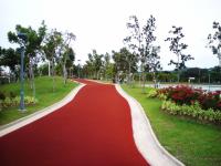China 400 Meters Jogging Track Flooring Spray Coat System Sbr / Epdm Granules Material for sale