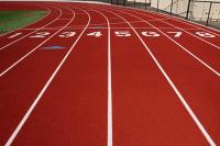 China Athletics Running Track Surface Material , Synthetic Indoor Running Track Flooring for sale