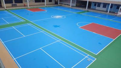 China Synthetic Poured Urethane Gym Floor , Recycled Pulastic Sports Flooring for sale