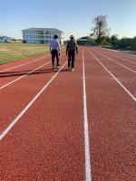 China Community 13mm Synthetic Safety Jogging Track  Full Pour System for sale
