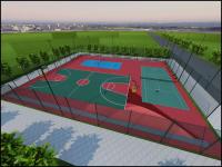 China Durable 7 Layers PU Resins Outdoor Tennis Court Flooring Surfaces for sale