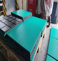 China Outdoor 15mm Thick Colored Rubber Tiles For Children Playground Safety Flooring for sale