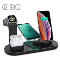 China Electric 10W 4 in 1 Desktop Charger for Mobile Earphone Wireless Charging Portable Base for sale