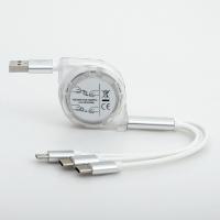 China 3A Fast Charging Data Cable Type-C 3 in 1 Retractable USB Cable For Android Mobile phone PVC Jacket for sale