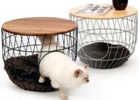 China Metal Basket Coffee Table With Pet Cave for sale