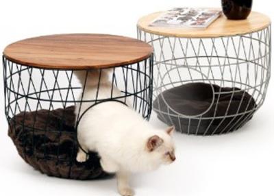 China Metal Basket Coffee Table With Pet Cave for sale