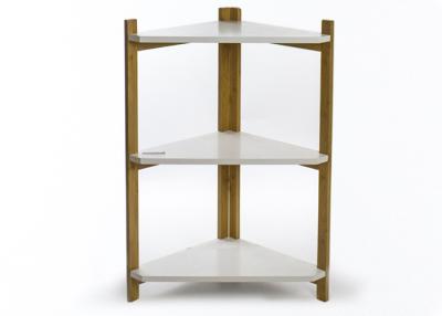 China 3 Tier 3KG 60cm Height Bamboo Bathroom Storage Shelf for sale