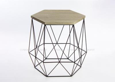 China Hexagon Wire Width 40cm Height 42cm Metal Basket Coffee Table for sale