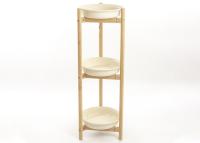 China Bamboo Frame Plastic Plates 86cm Height Multi Tier Shelf For Living Room for sale