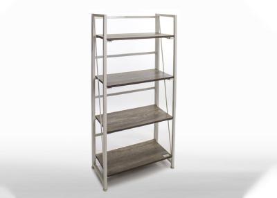 China BSCI 4 Tiers Folding Wooden Bookcase With 40KG Capacity for sale