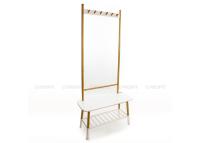 China 6 Hooks Coat Rack With Shoe Bench for sale