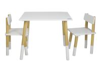 China 40KG 63cm Height  MDF Desktop And Pinewood Legs Children Table And Chairs Set for sale