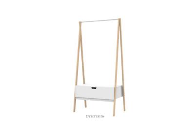 China 160cm Height 80cm Length Bamboo Clothes Rack With A Drawer for sale