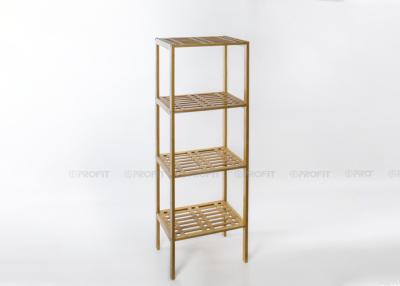 China 110cm High 30cm Wide Bamboo 4 Tier Shelf For Bathroom for sale