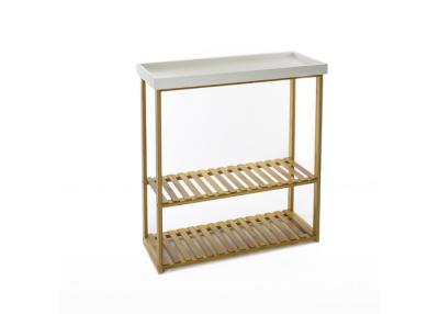 China 3 Tier 5KG 75cm Height Bamboo Kitchen Trolley for sale