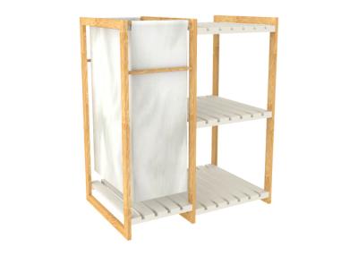China MDF 65cm Length Laundry Hamper With Rack For Bedroom for sale