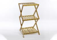 China Foldable H68cm W35cm Bamboo Bathroom Storage Shelf for sale