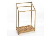 China 50cm Length 85cm Height Bamboo Free Standing Towel Rack for sale