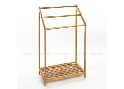 China 50cm Length 85cm Height Bamboo Free Standing Towel Rack for sale