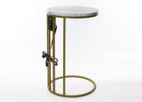 China Marble Grain 65cm High MDF Side Tables With USB Charge for sale