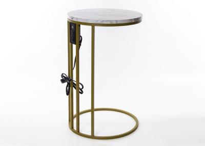 China Marble Grain 65cm High MDF Side Tables With USB Charge for sale