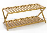 China Foldable 2 Tier Length 70cm 5KG Shoe Rack Made Of Bamboo for sale
