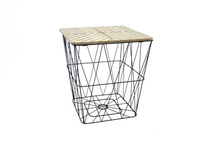 China 42cm Height 40cm Length Metal Basket Coffee Table for sale