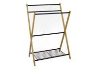 China Knock Down 5KG Bamboo Towel Rack With Bottom Shelf for sale