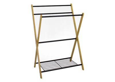 China Knock Down 5KG Bamboo Towel Rack With Bottom Shelf for sale