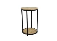 China Wood Grain BSCI 10KG Metal Basket Coffee Table for sale