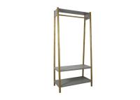 China BSCI Bamboo And MDF 2 Shelves Coat Rack With Shoe Bench for sale