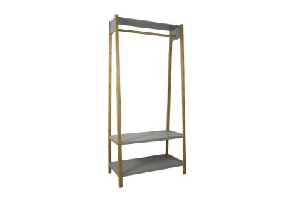 China BSCI Bamboo And MDF 2 Shelves Coat Rack With Shoe Bench for sale
