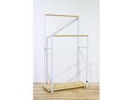 China 92cm High 57cm Long Bamboo Bathroom Storage Shelf With 2 Bars for sale