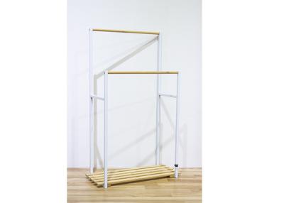 China 92cm High 57cm Long Bamboo Bathroom Storage Shelf With 2 Bars for sale