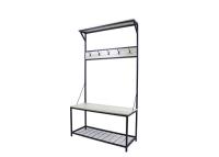 China 60KG 180cm Height Coat Rack With Shoe Bench With Metal Legs for sale