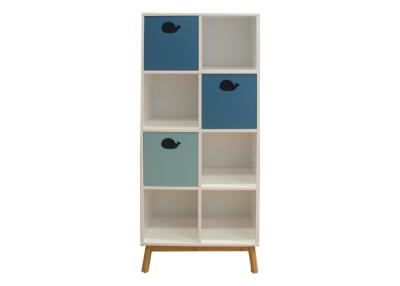 China Cube Pine Wood Whale Shape Cutting BSCI H41.5CM 20KG Kids Storage Cabinet for sale