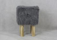 China Square Faux Fur Seat BSCI 60KG H41CM Modern Bedroom Stool for sale