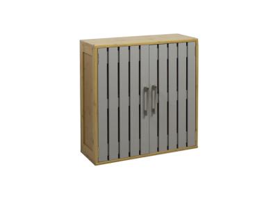 China Knock Down MDF 30KG Bamboo Frame MDF Stripes Door Bathroom Vanity Cabinet for sale
