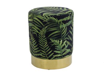 China Round Design Printed Velvet Nordic Counter Stool No Knock Down for sale