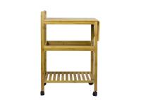 China Full 86cm Bamboo Kitchen Cart Foldable Leaf 4 Flexible Wheels for sale